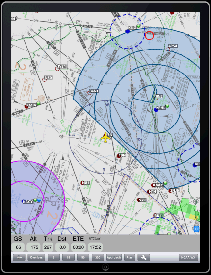 Screenshots of the SkyRadar application running on iPhone/iPod Touch