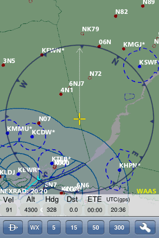 Screenshots of the SkyRadar application running on iPhone/iPod Touch