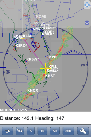 Screenshots of the SkyRadar application running on iPhone/iPod Touch